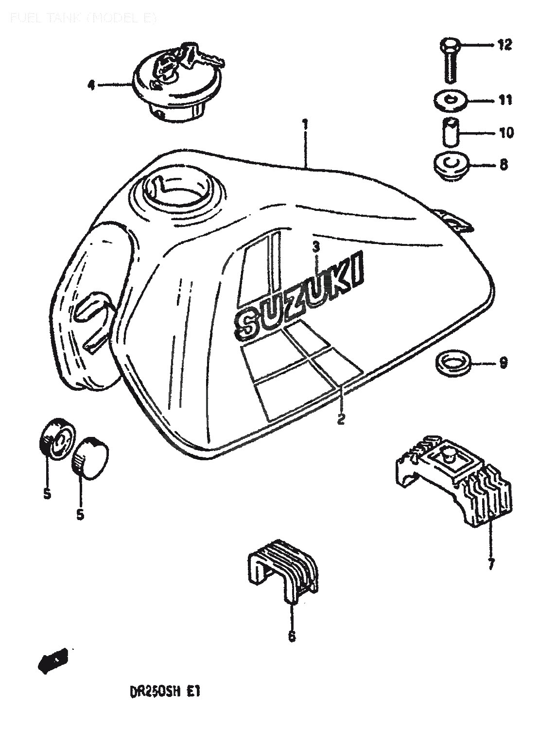 Fuel tank (model e) till Suzuki DR250 | Original Reservdelar till din ...